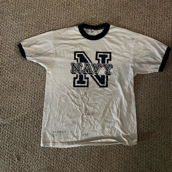 Shirts | Vintage 8s Navy Ringer Tee | Poshmark